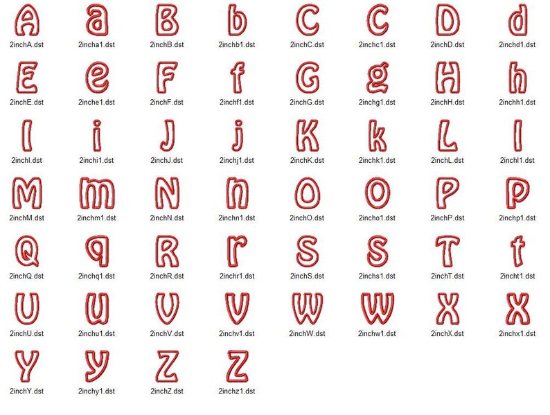 Hobo Applique Machine Embroidery Font Monogram Alphabet - 5 Sizes - BX ...