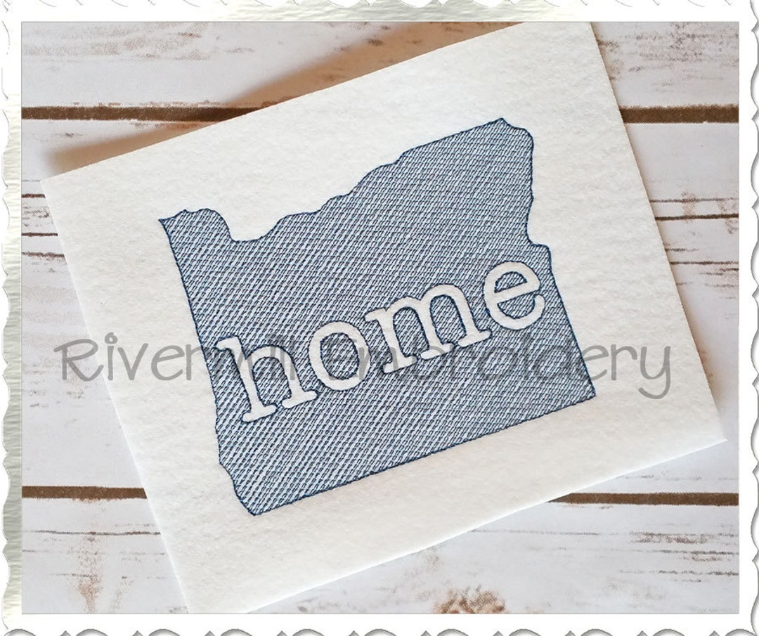Sketch Style Oregon Home Machine Embroidery Design - Etsy