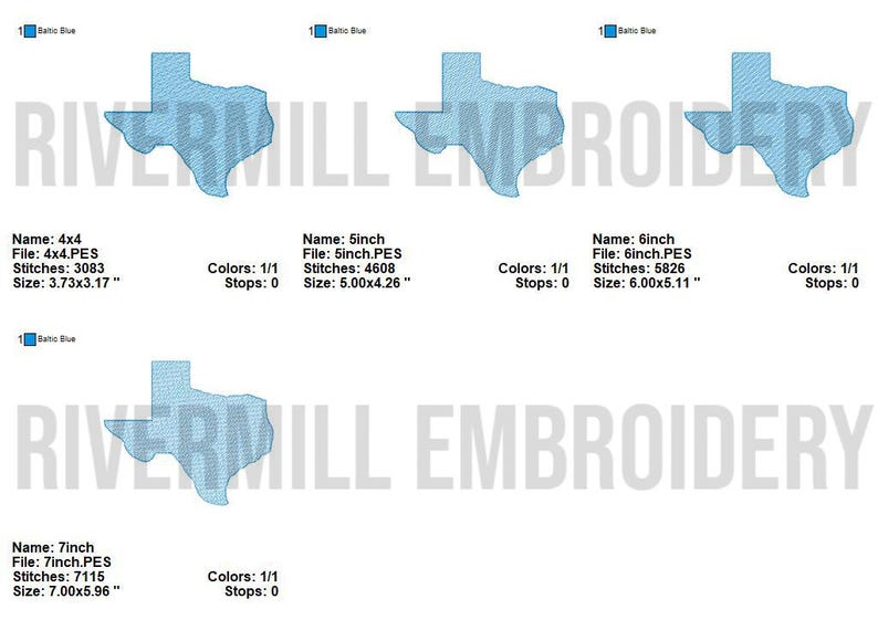 Vintage Sketch Style Texas Machine Embroidery Design - Etsy