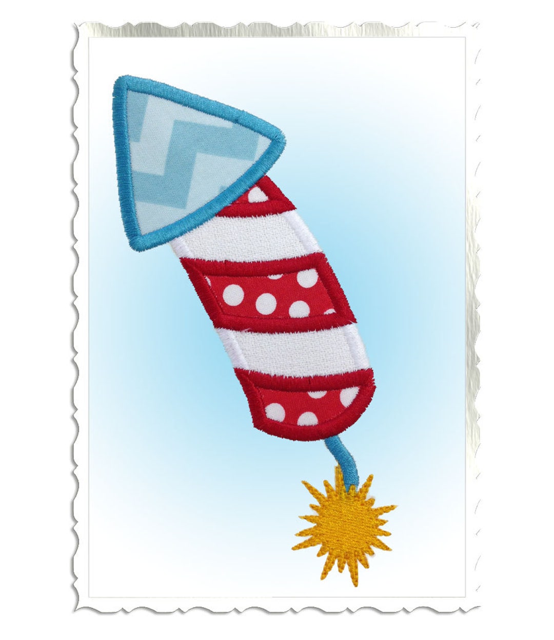 Applique Firecracker Machine Embroidery Design - 4 Sizes - Instant ...