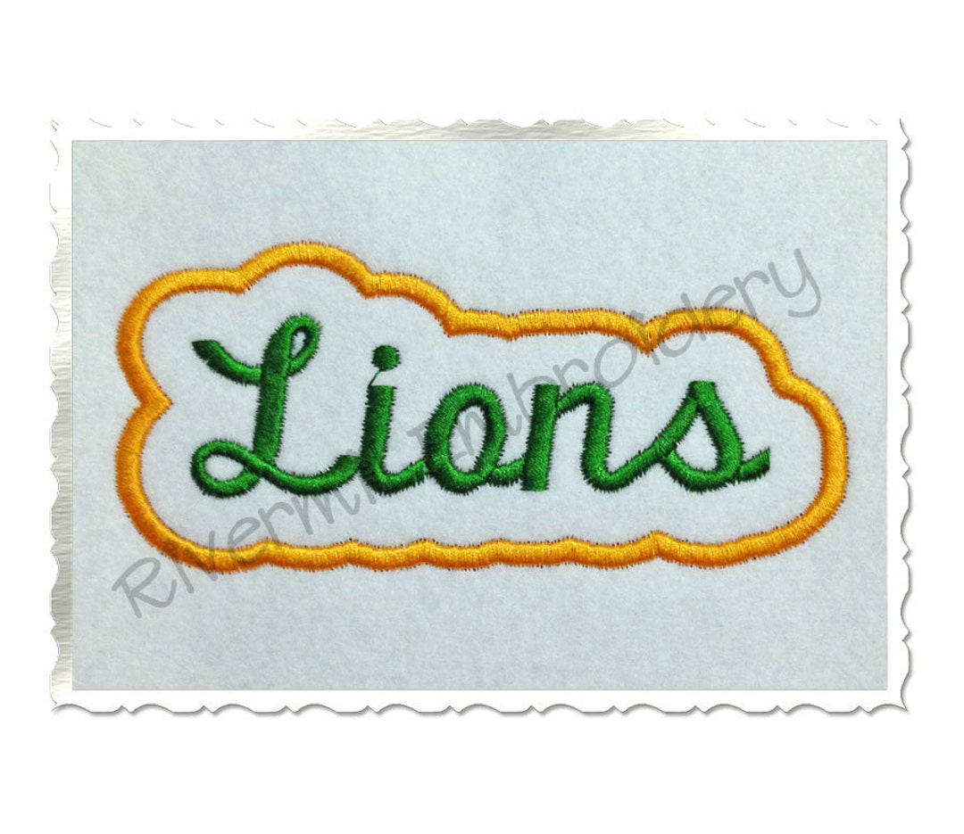 Applique Lions Team Name Machine Embroidery Design - 4 Sizes - Instant ...