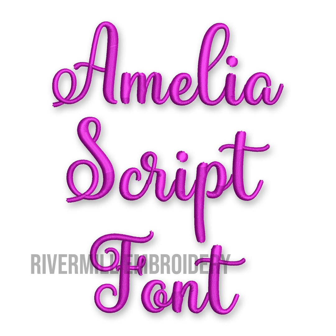 Amelia Script Machine Embroidery Font Monogram Alphabet 3 Sizes - Etsy