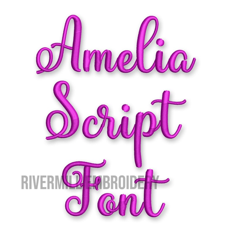 Amelia Script Machine Embroidery Font Monogram Alphabet 3 - Etsy