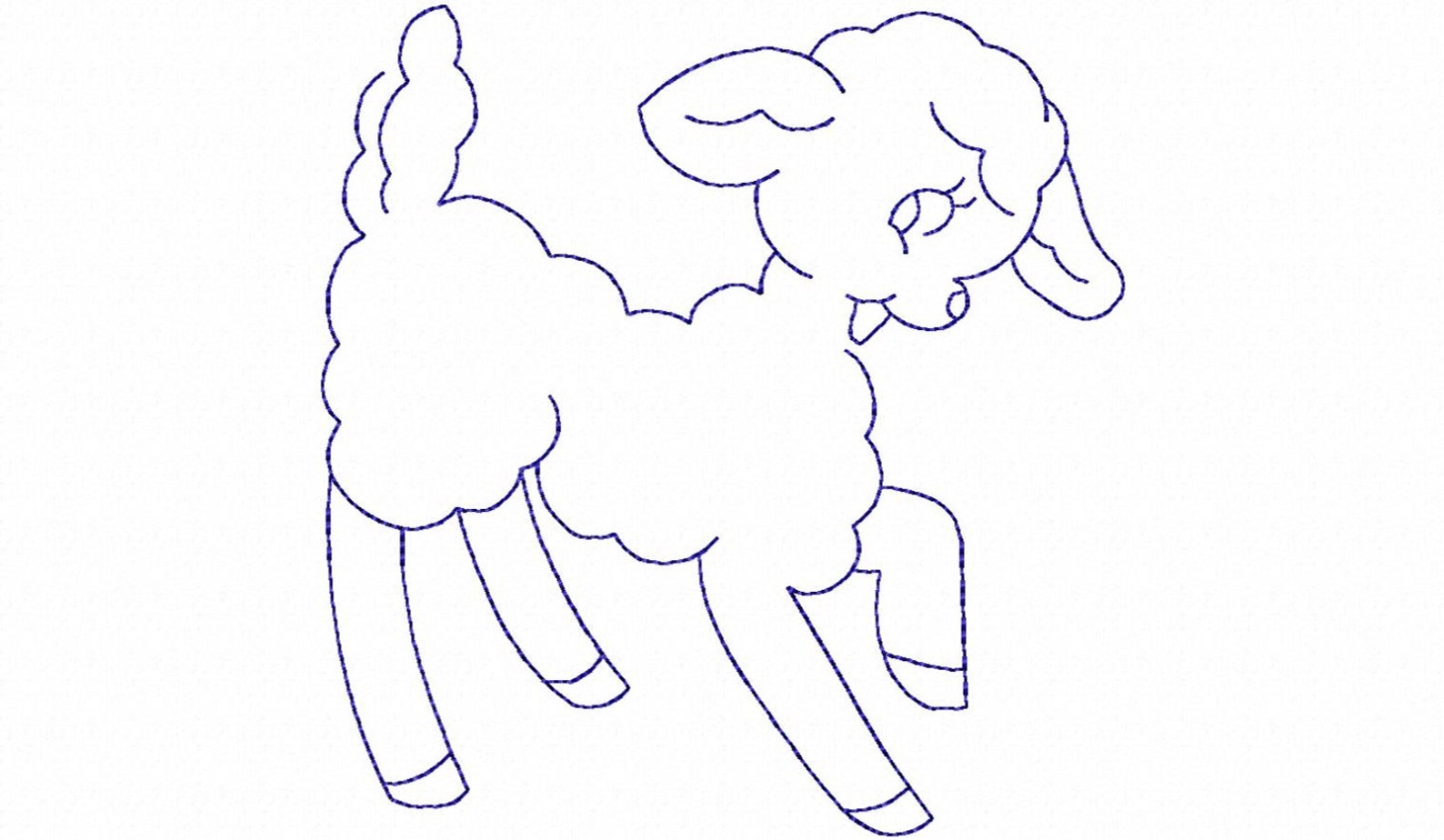 Vintage Style Lamb Machine Embroidery Design - Etsy