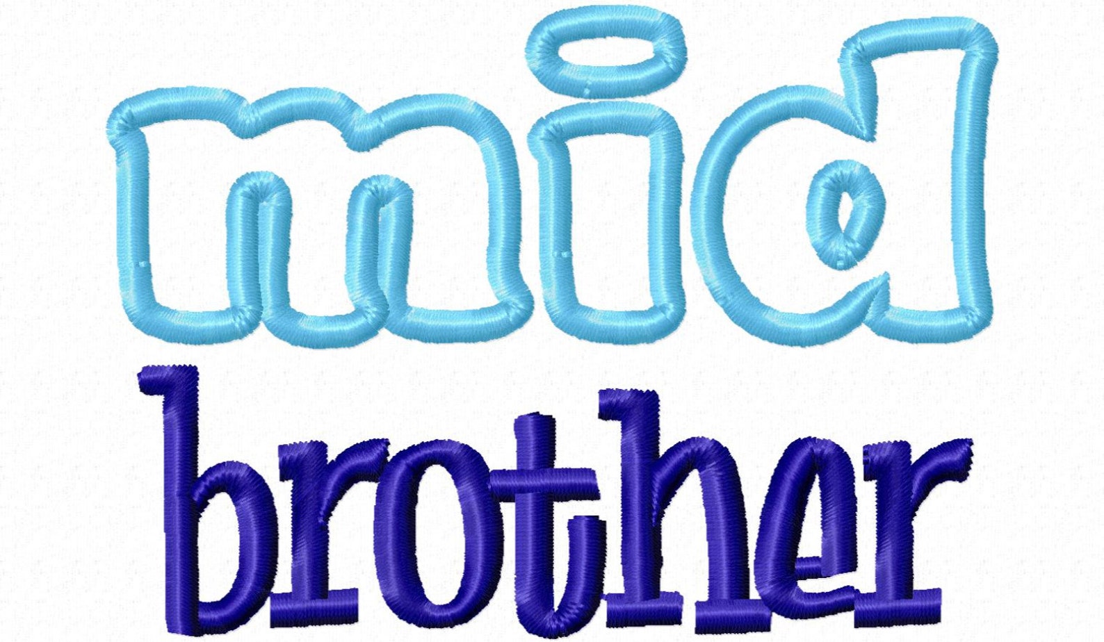Middle Mid Brother Applique Machine Embroidery Design - 2 Sizes ...