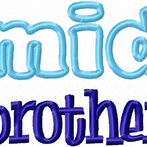 Middle Mid Brother Applique Machine Embroidery Design - 2 Sizes ...