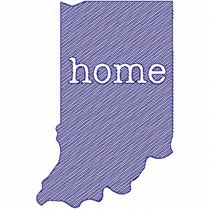 Sketch Style Indiana Home Machine Embroidery Design - Etsy
