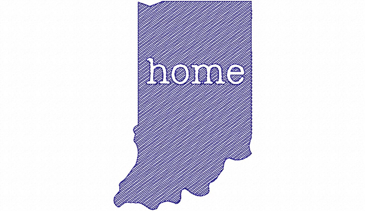 Sketch Style Indiana Home Machine Embroidery Design - Etsy