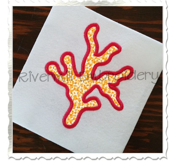 Applique Coral Machine Embroidery Design 4 Sizes - Etsy