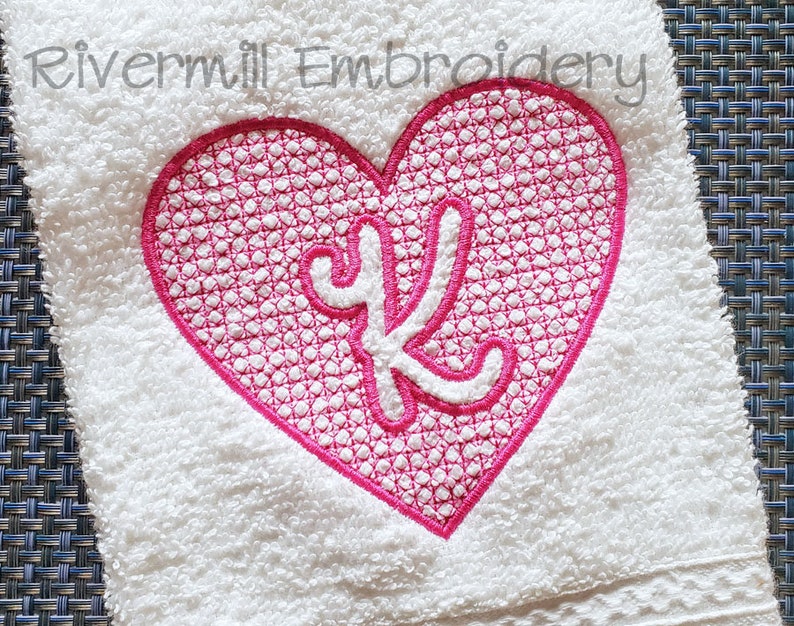 Heart Shaped Embossed Machine Embroidery Monogram Alphabet - Etsy