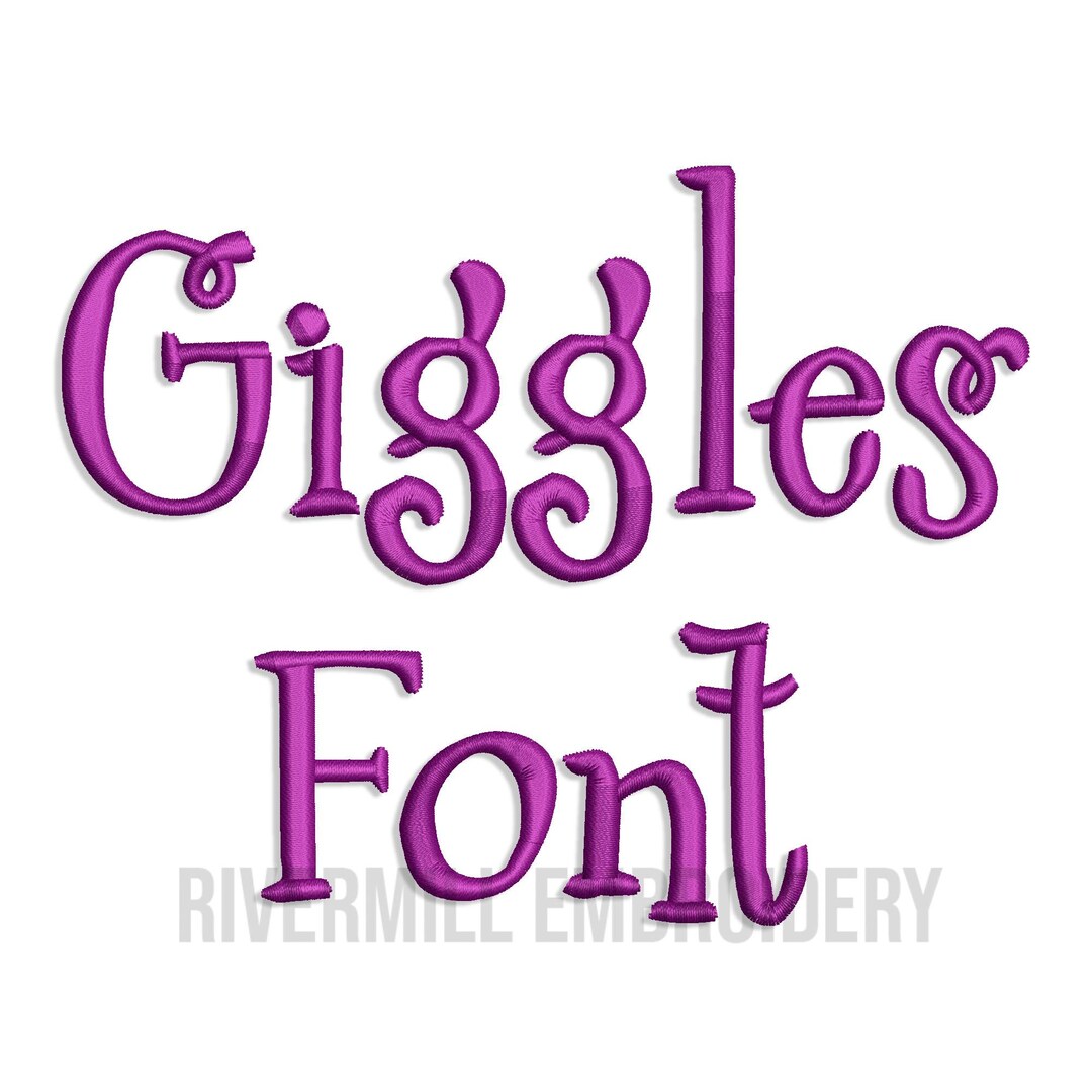 1 1/2" Size Giggles Machine Embroidery Font Alphabet - BX Files Instant ...