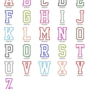 Varsity Collegiate Applique Machine Embroidery Font Monogram Alphabet ...