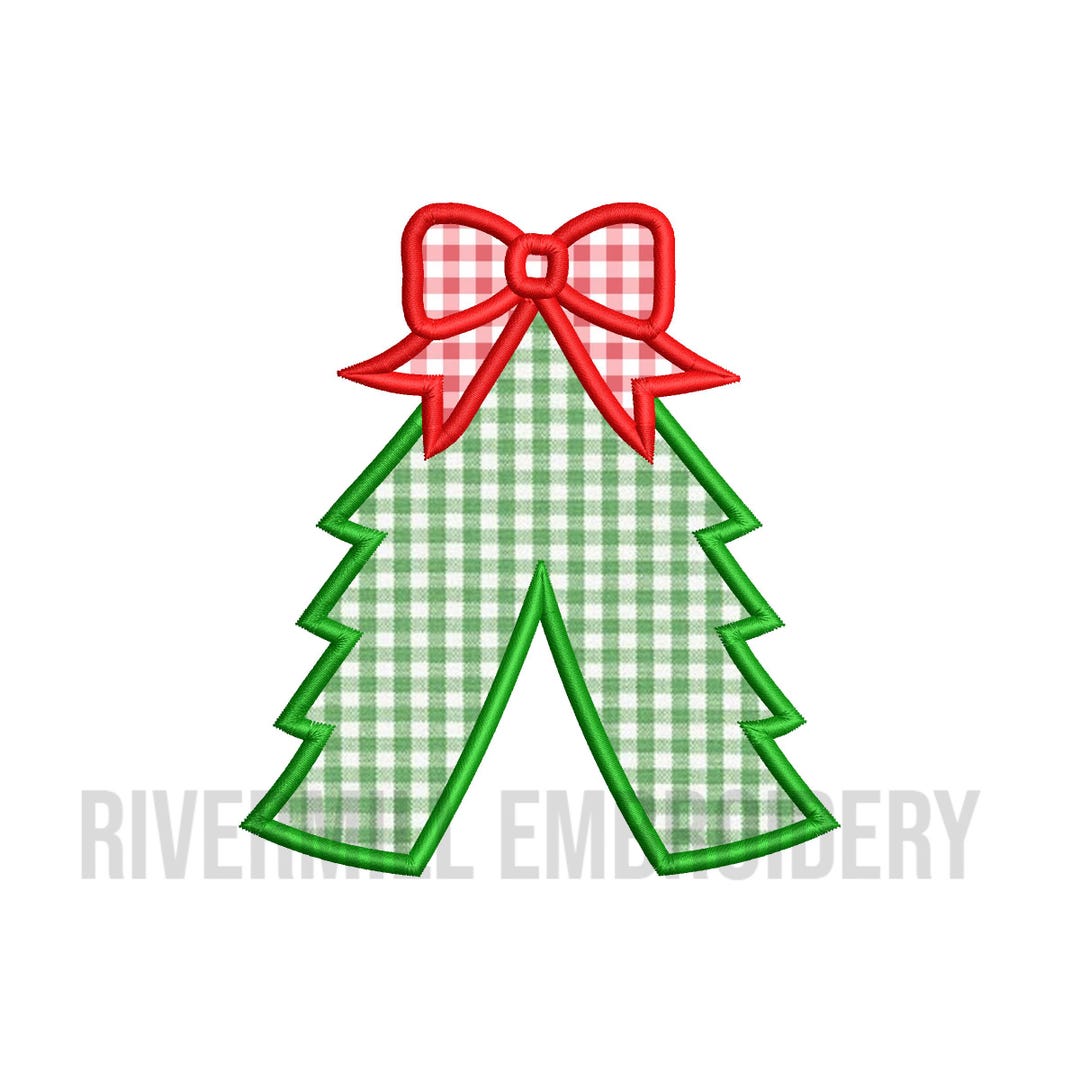 Applique Christmas Tree Machine Embroidery Design - Instant Download ...