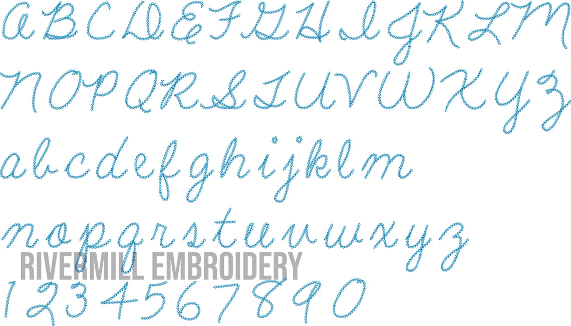Chain Stitch Vintage Handwriting Embroidery Font Monogram - Etsy