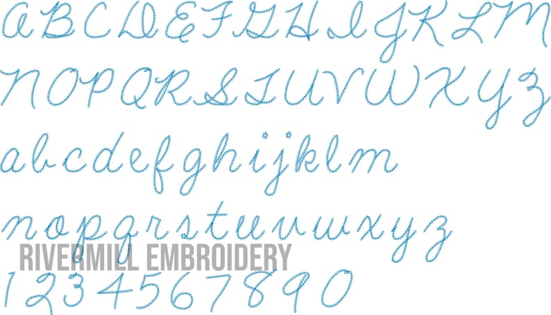 Chain Stitch Vintage Handwriting Embroidery Font Monogram Alphabet - 3 ...
