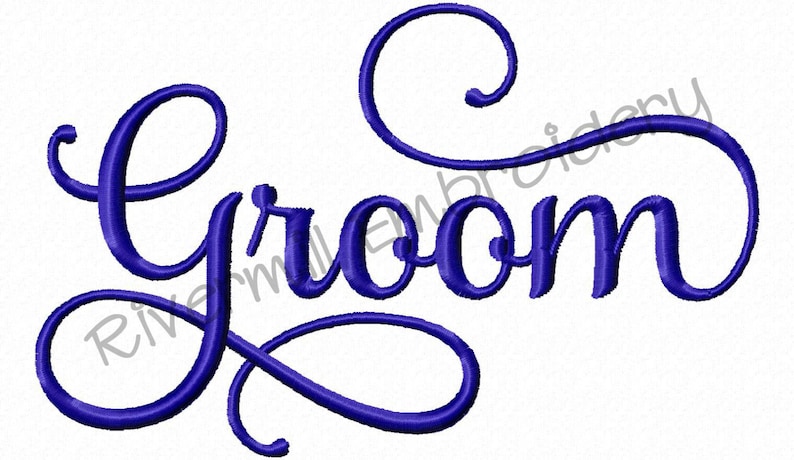 Groom Machine Embroidery Word Design 3 Sizes - Etsy Hong Kong