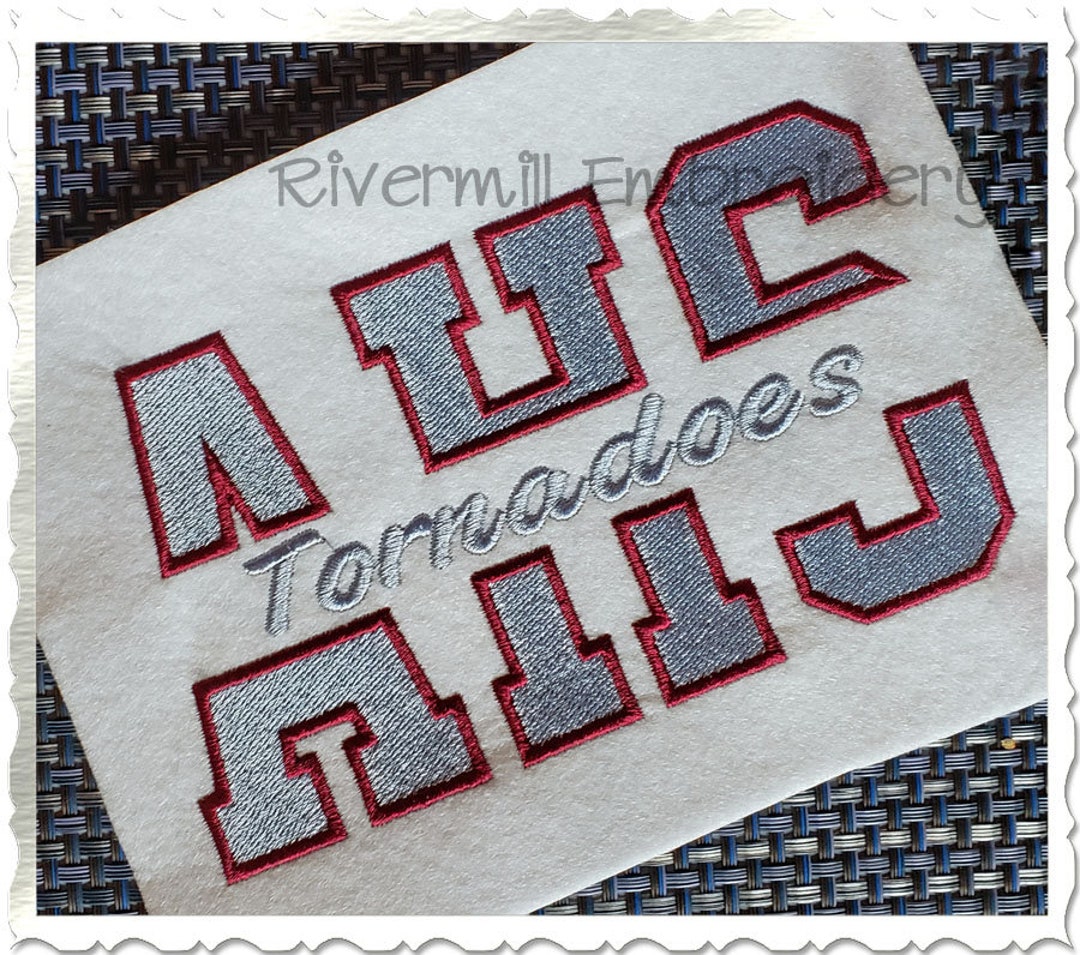 Split Varsity Filled Machine Embroidery Alphabet - 3 Sizes - BX Files ...