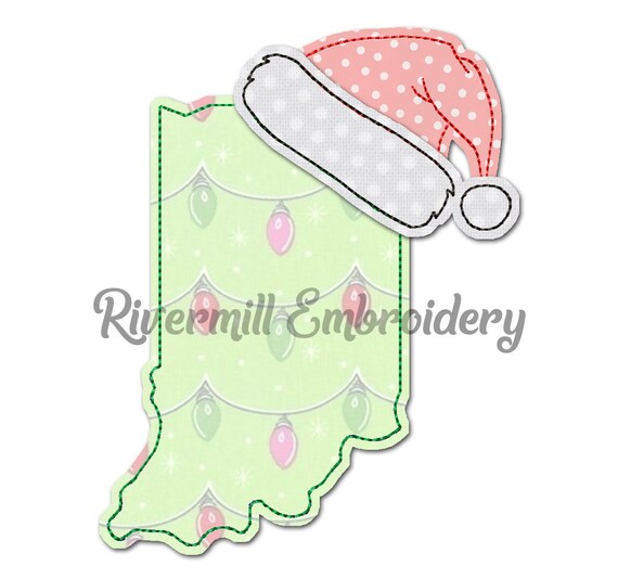 4 Sizes State of Indiana Applique Machine Embroidery Design Craft ...