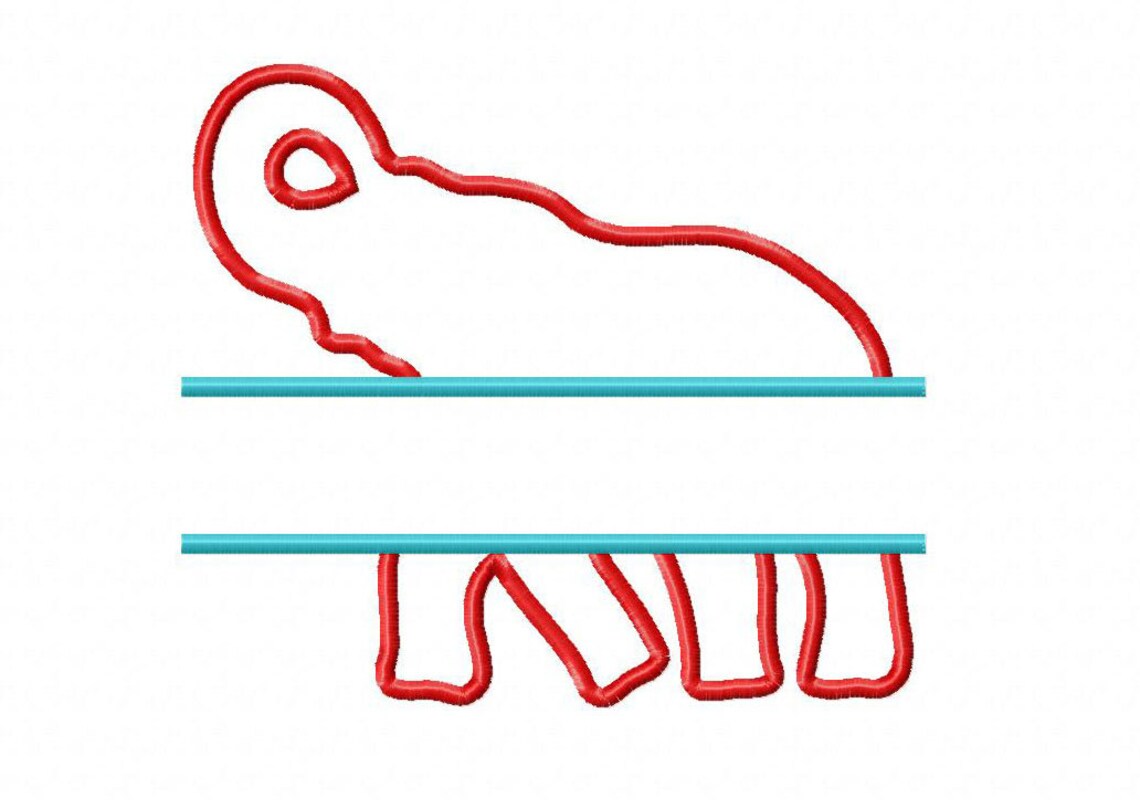 Applique Split Elephant Silhouette Machine Embroidery Design - 4 Sizes ...
