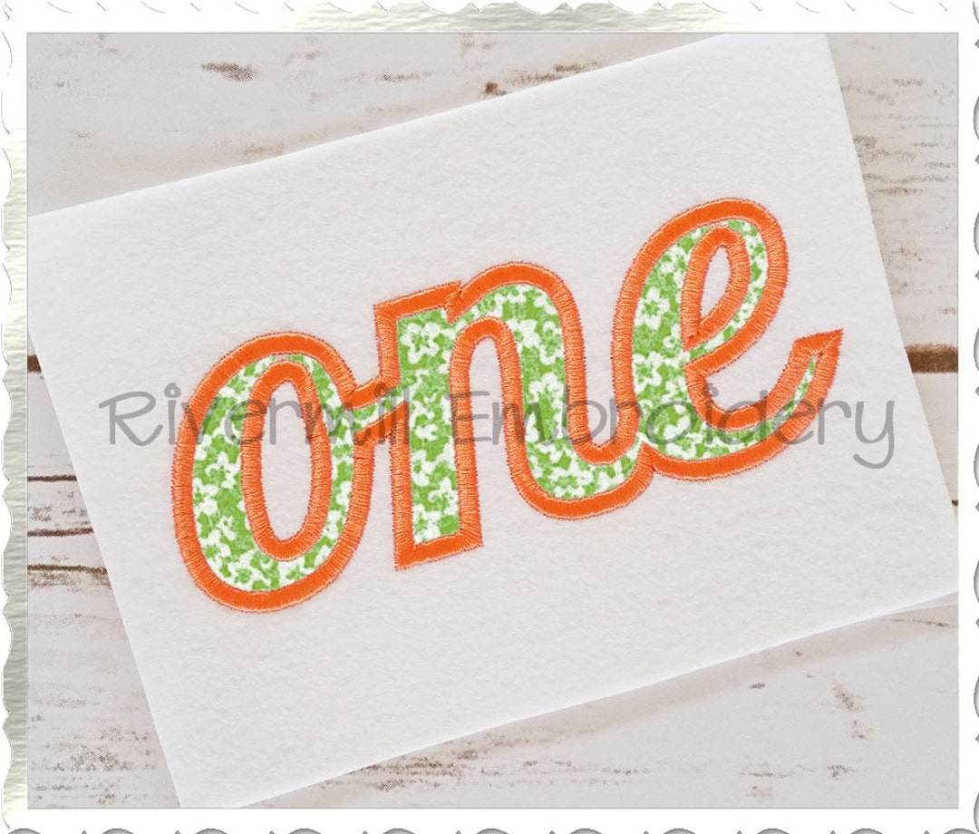 Applique Word "one" Machine Embroidery Design - 3 Sizes - Instant ...