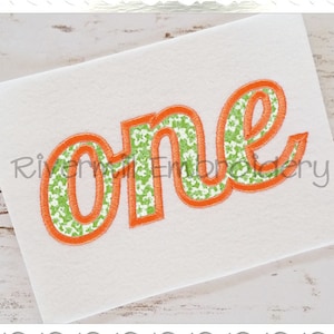 Applique Word "one" Machine Embroidery Design - 3 Sizes - Instant ...