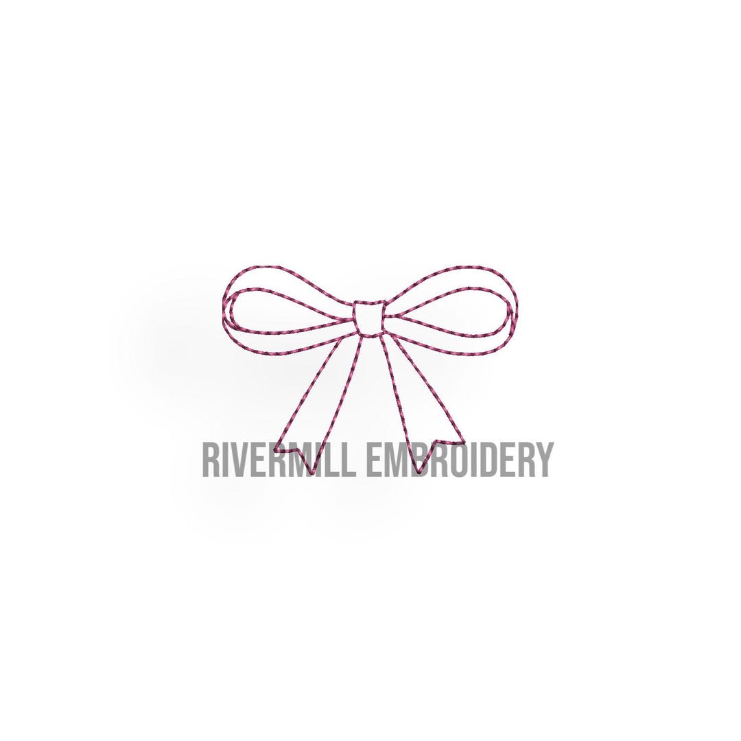 Mini Bean Stitch Bow Machine Embroidery Design - Etsy