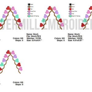 String of Hearts Machine Embroidery Design - Instant Download Digital ...