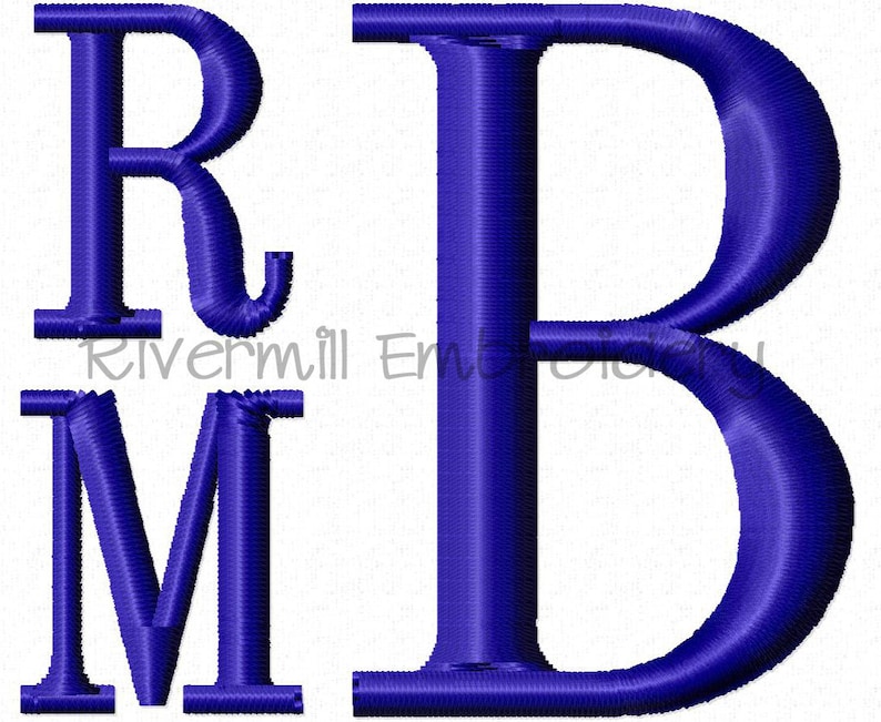 Custom Stacked Monogram Embroidery Design - Etsy
