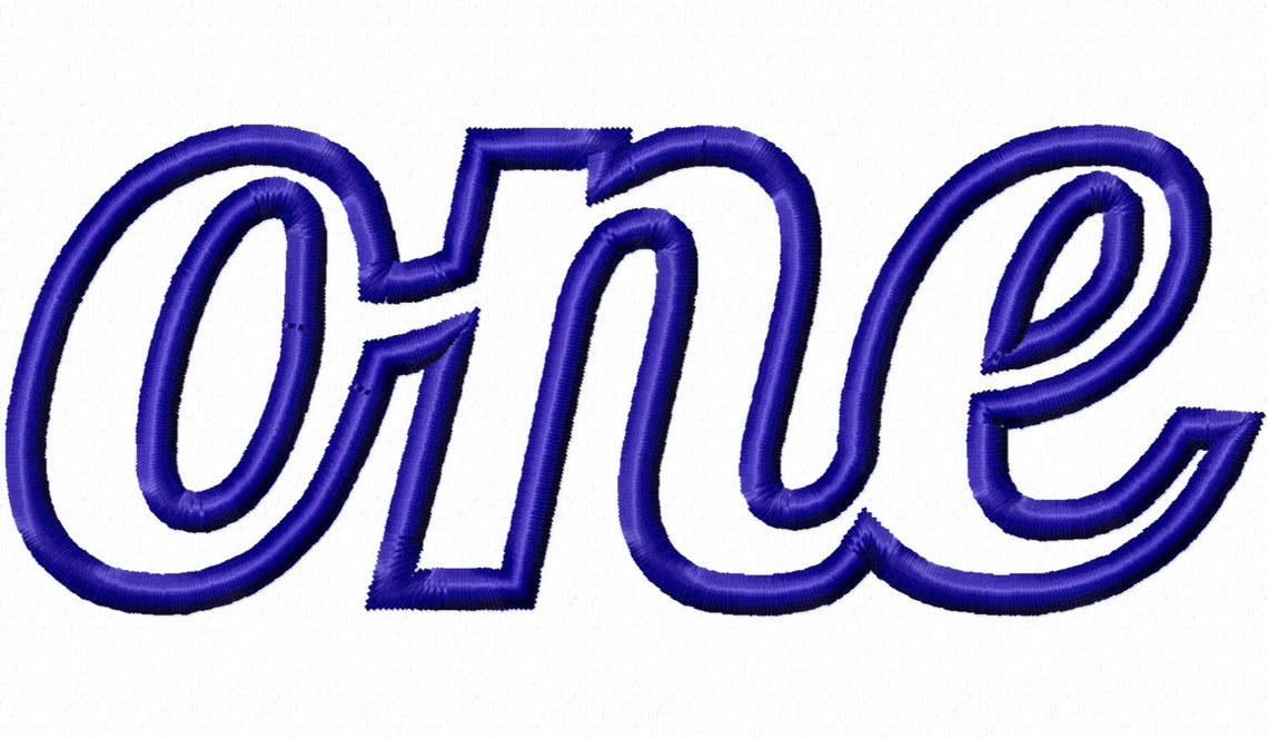 Applique Word one Machine Embroidery Design 3 - Etsy