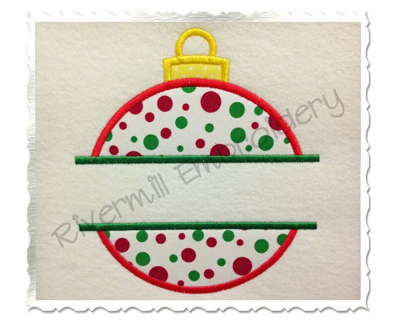 Split Christmas Ornament Applique Machine Embroidery Design - Etsy
