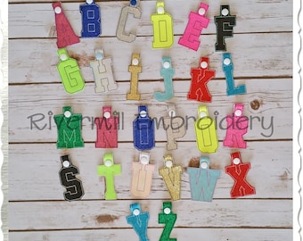 Puffy Foam Key Fob Snap Tab Gift Idea Monogram Alphabet Letters A-Z ...