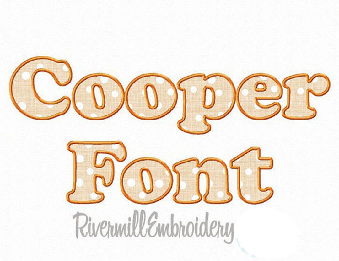 Cooper Applique Machine Embroidery Font Alphabet - 3 Sizes - BX Files ...