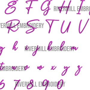 Alexandra Script Machine Embroidery Font Monogram Alphabet - 3 Sizes ...