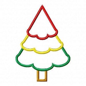Christmas Tree Applique Machine Embroidery Design - 4 Sizes - Instant ...