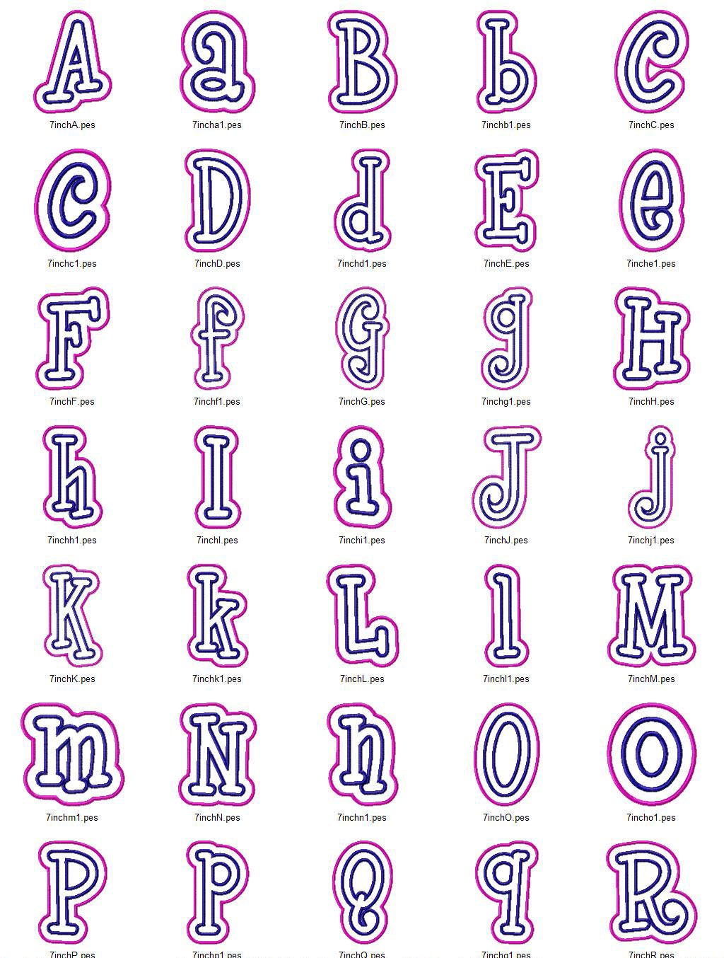 Double Applique Boyz R Gross Machine Embroidery Font Alphabet - 4 Sizes ...