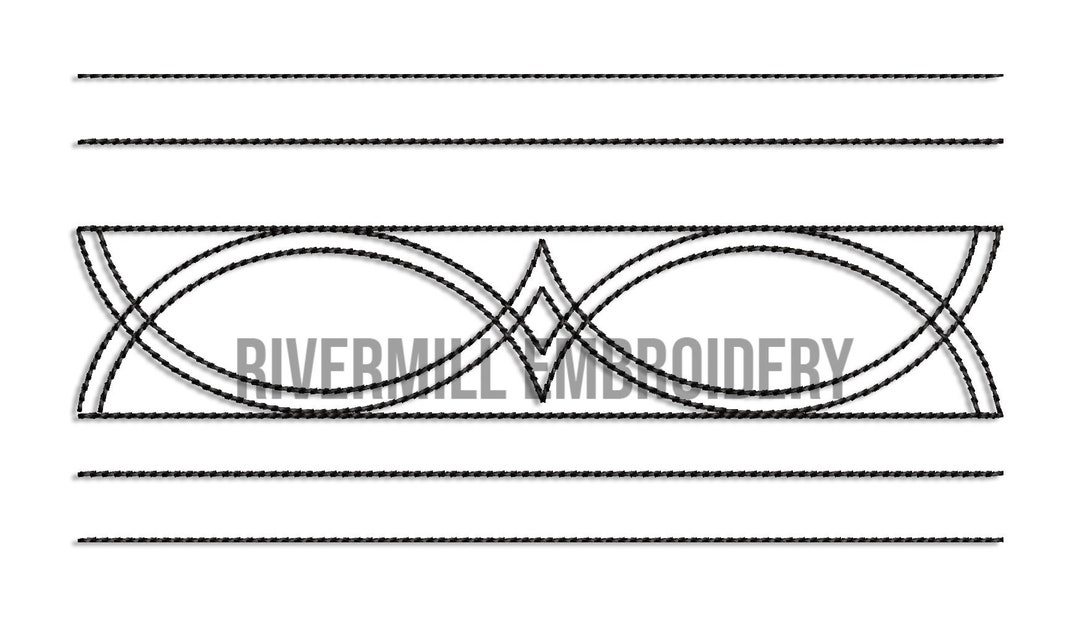 Large Western Cowboy Boot Toe Stitch Pattern Machine Embroidery Design ...