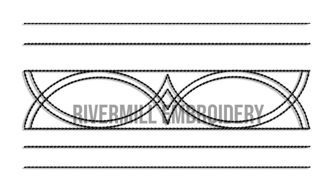 Large Western Cowboy Boot Toe Stitch Pattern Machine Embroidery Design ...