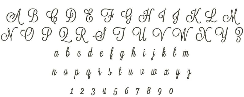 Anna Script Machine Embroidery Font Monogram Alphabet 3 | Etsy