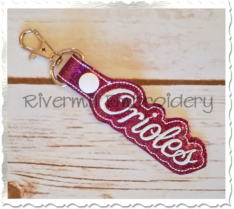 Orioles in the Hoop Snap Tab Key Fob Machine Embroidery Design - Etsy