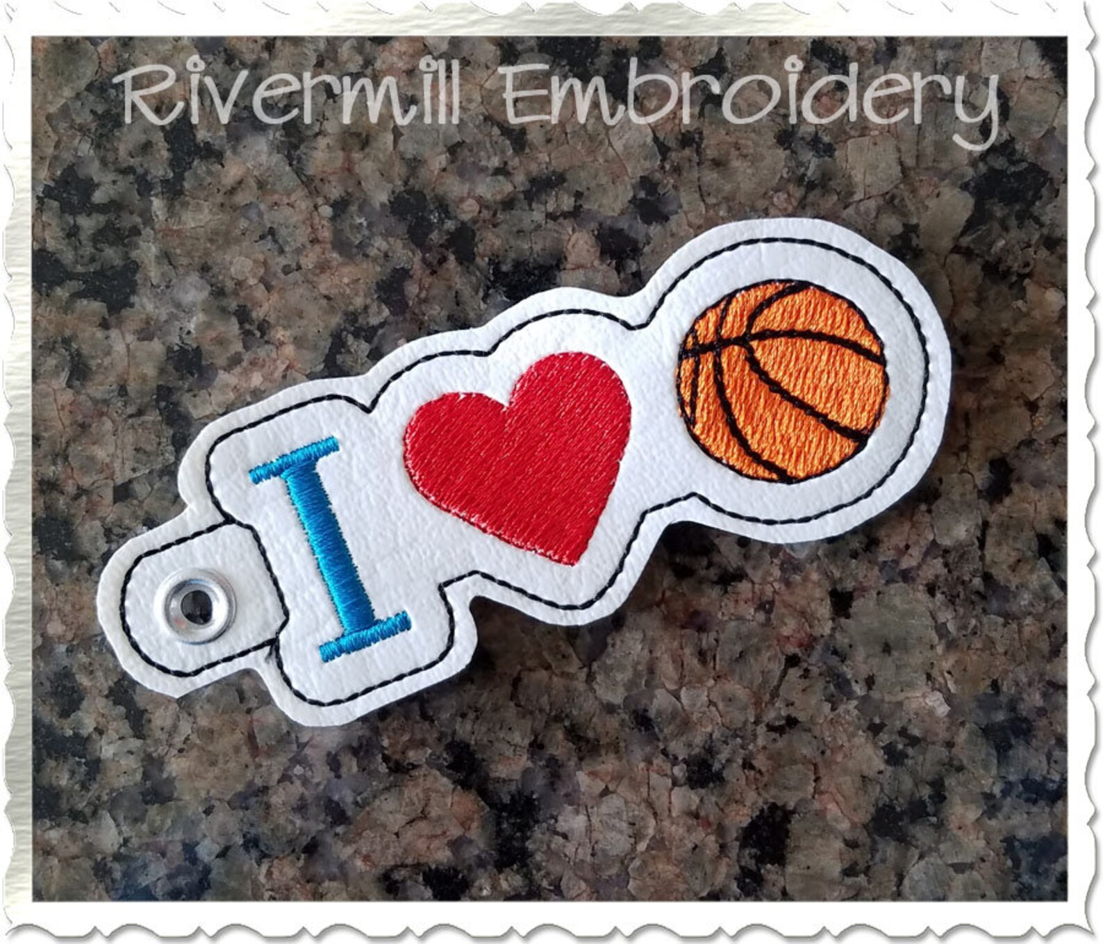 I Love Basketball in the Hoop Eyelet Key Fob Machine - Etsy
