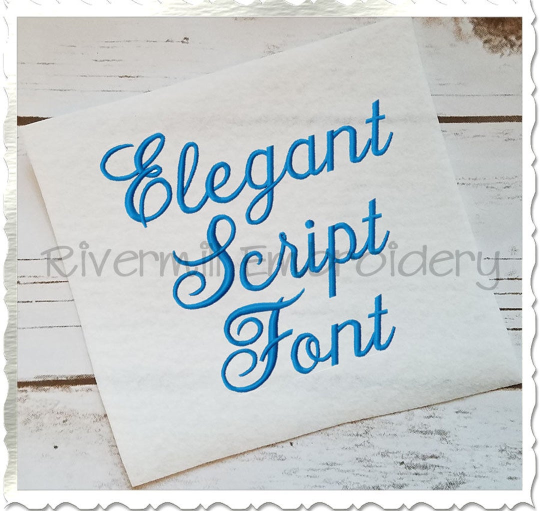 Elegant Script Machine Embroidery Font Monogram Alphabet - 3 Sizes - BX ...