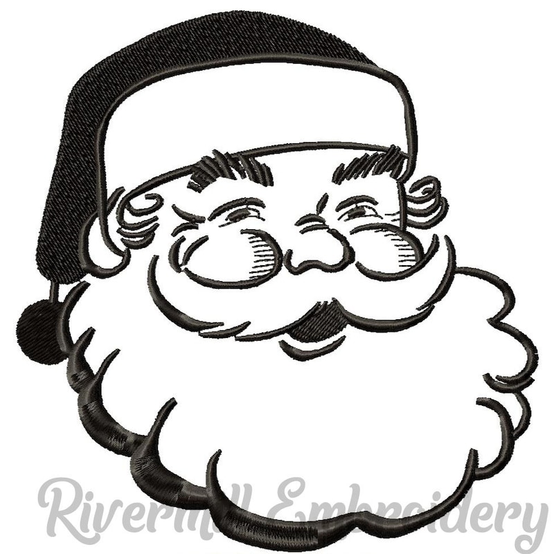 Santa Face Embroidery Design - Etsy