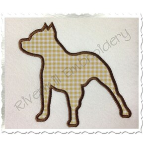 Applique Pit Bull Silhouette Machine Embroidery Design - 4 Sizes ...