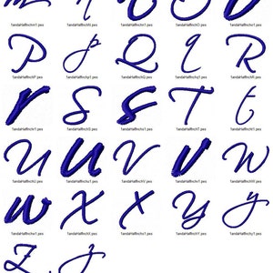 1 1/2" Size Only - Scriptina Machine Embroidery Font Monogram Alphabet ...