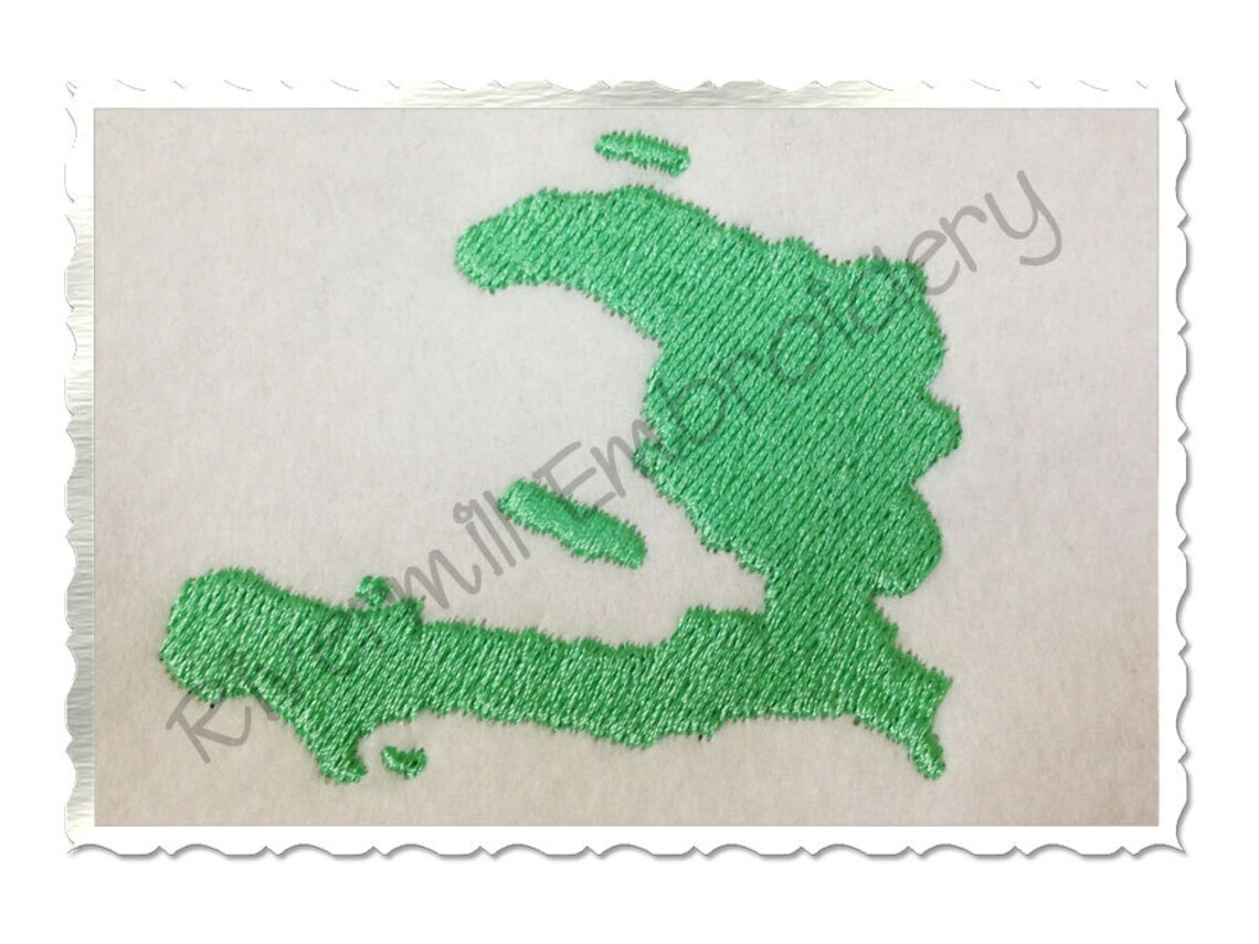 Haiti Machine Embroidery Design - 4 Sizes - Instant Download PES DST ...
