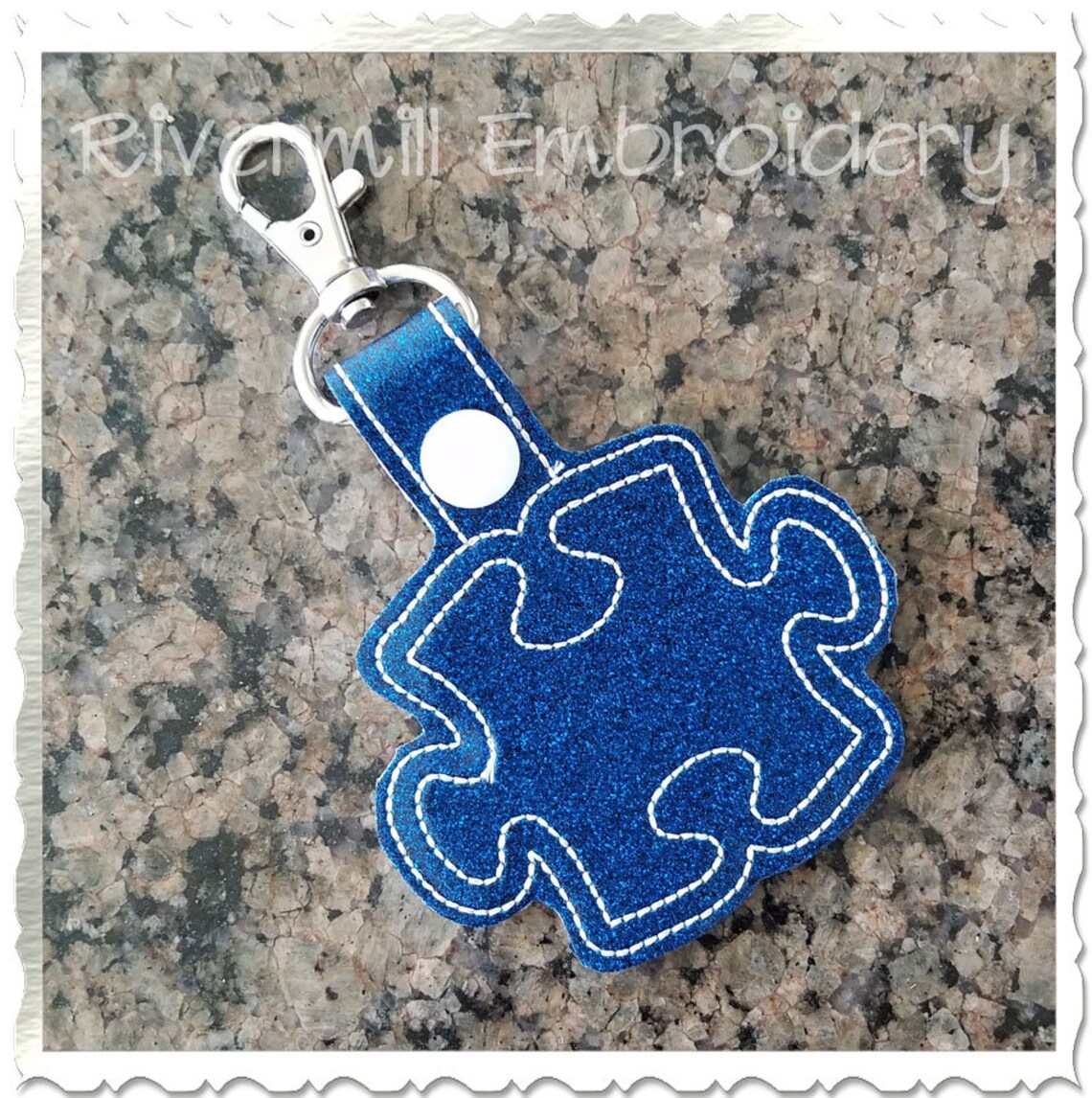 Puzzle Piece in the Hoop Snap Tab Key Fob Machine Embroidery | Etsy