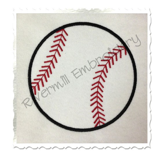 Baseball Applique Machine Embroidery Design Baseball Embroidery