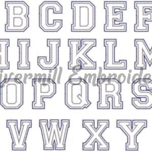 Zig Zag Double Applique Varsity Alphabet Machine Embroidery Font - 3 ...
