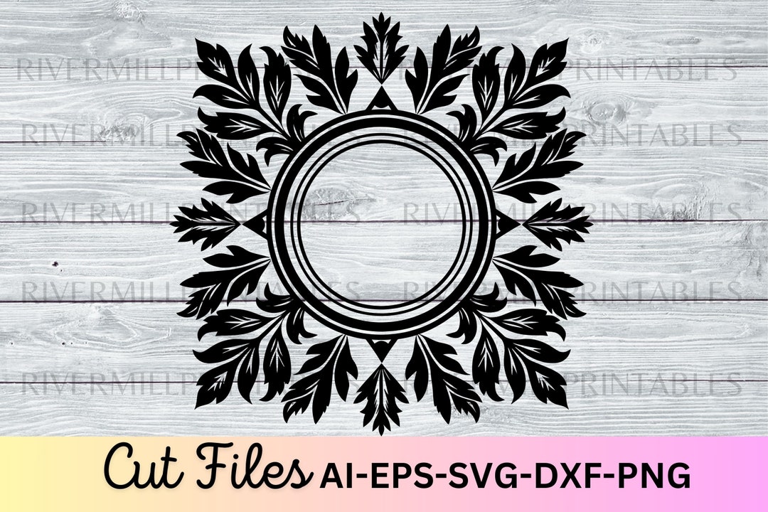 Monogram or Initial Frame SVG EPS Cut File Cricut Silhouette Stencil ...