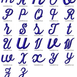 Simple Script Machine Embroidery Font Alphabet - 1 1/2